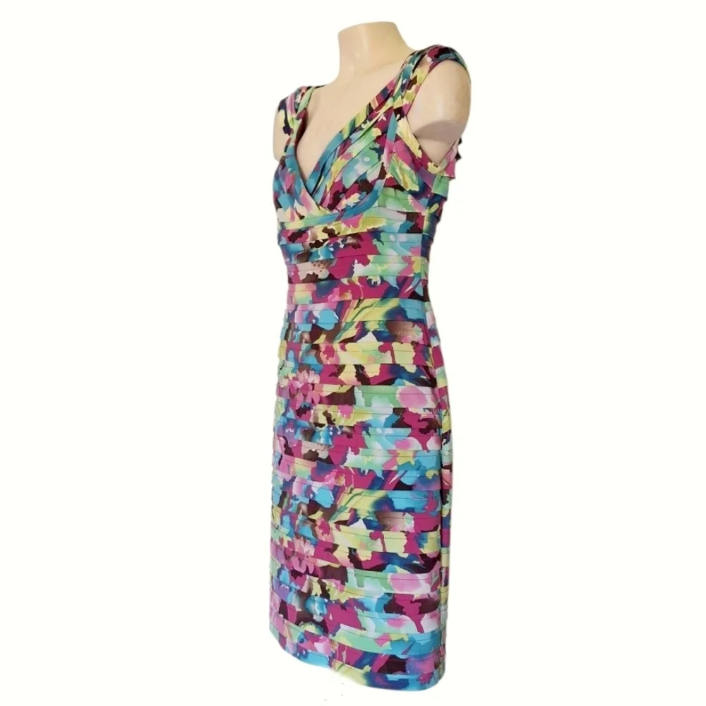 Adrianna Papell | Dresses | Adrianna Papell Tropical Bandage Sheath ...